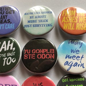 The 100 Quotes Murphy Clarke Trigedasleng Grounder Pinback | Etsy