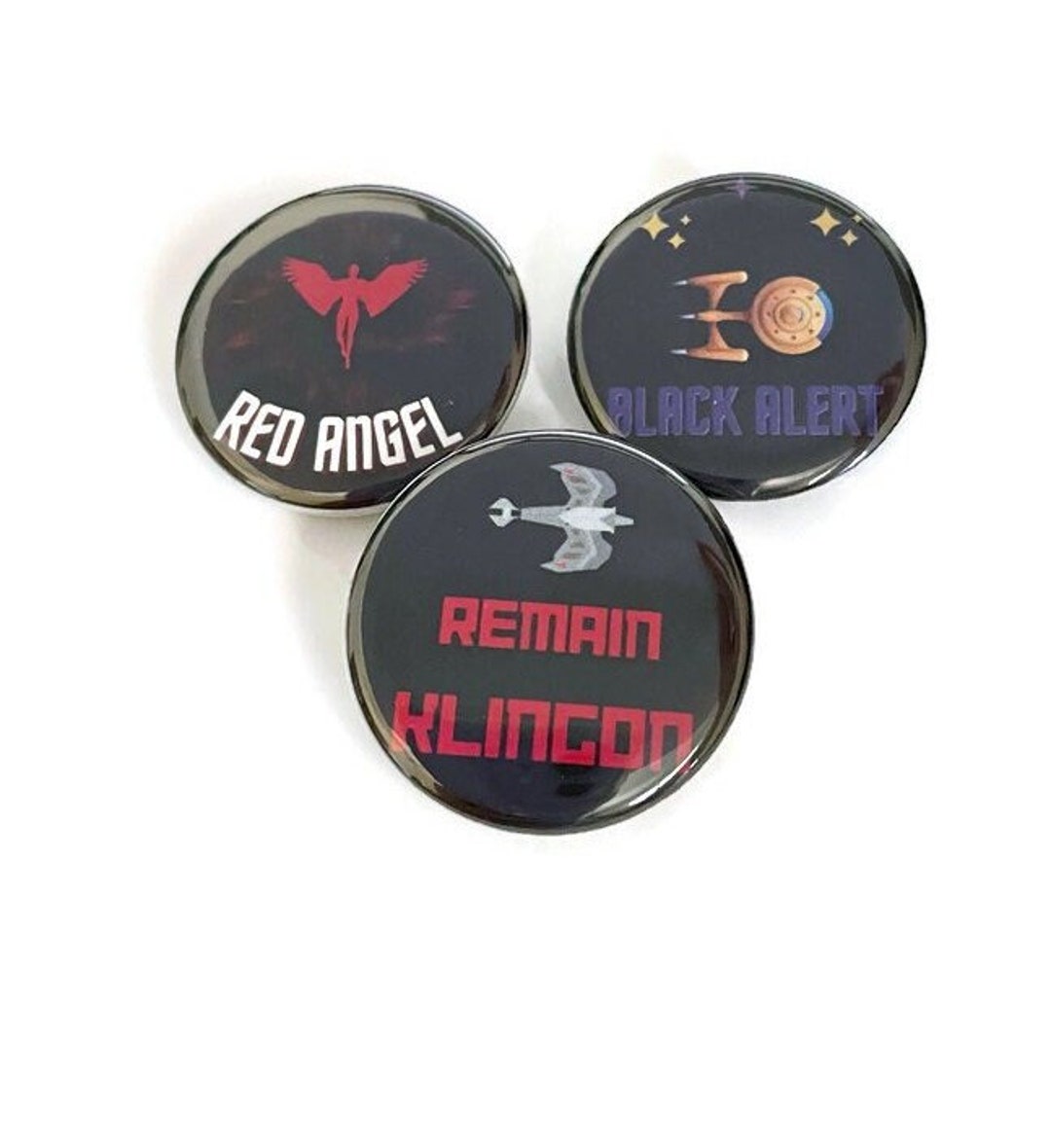 Trek Disco Pins| Red Angel| Black Alert| Gifts for Geeks| Pin| Pinback ...