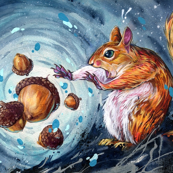 Squirrel Art Print - Etsy