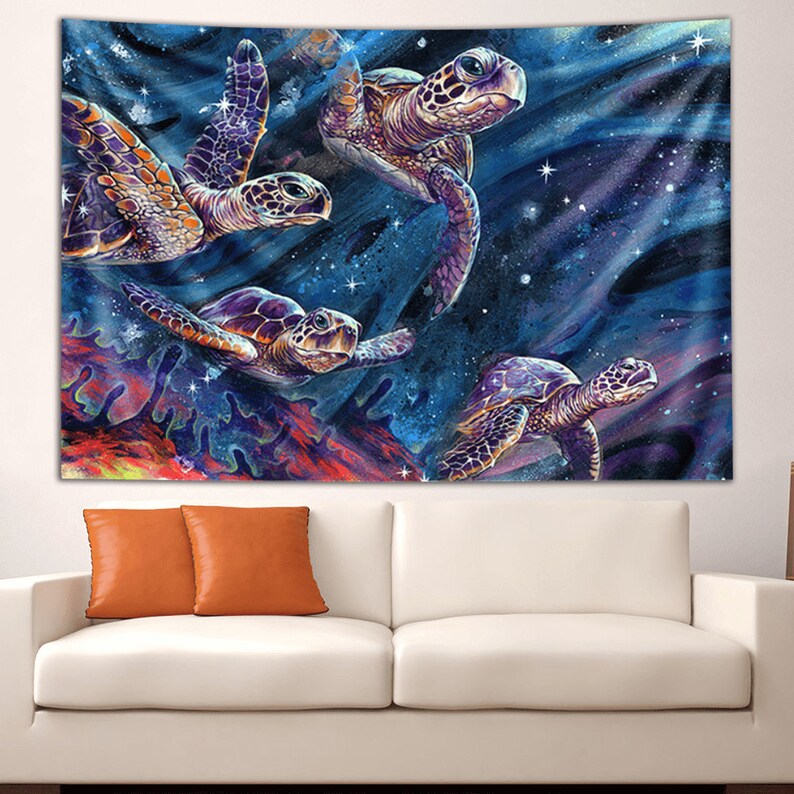 Turtle Tapestry Large Format Sea Turtle Art Ocean Art - Etsy Canada