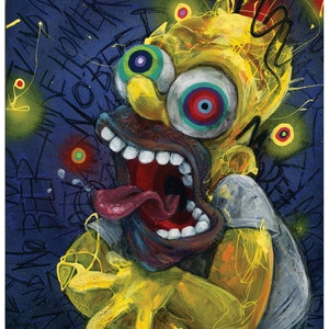 Homer Art Print the Simpsons Art Homer Simpson Wall Art Cartoon Art ...