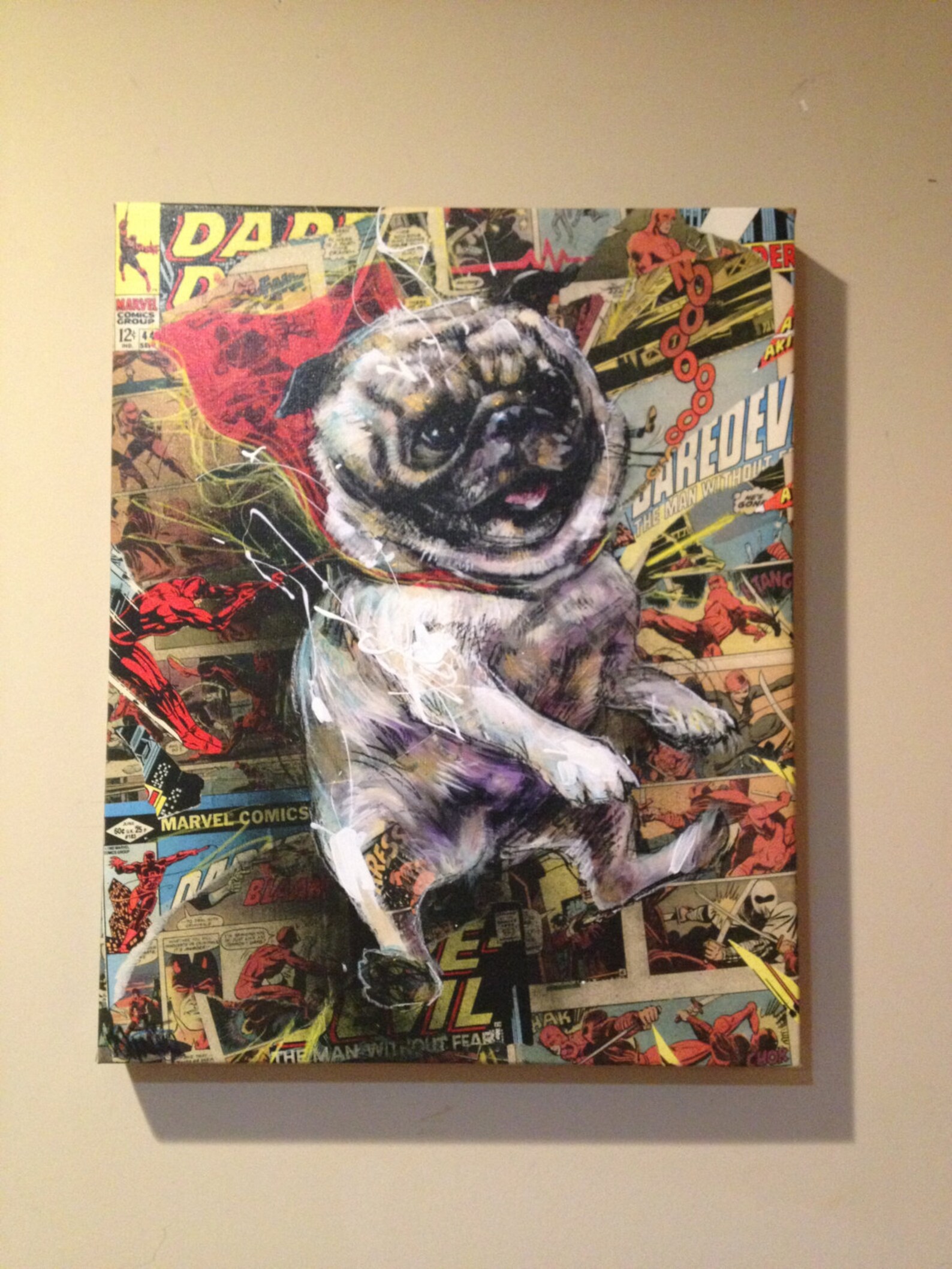 Pug Art Canvas Print Giclee Canvas Reproduction Dog Wall | Etsy