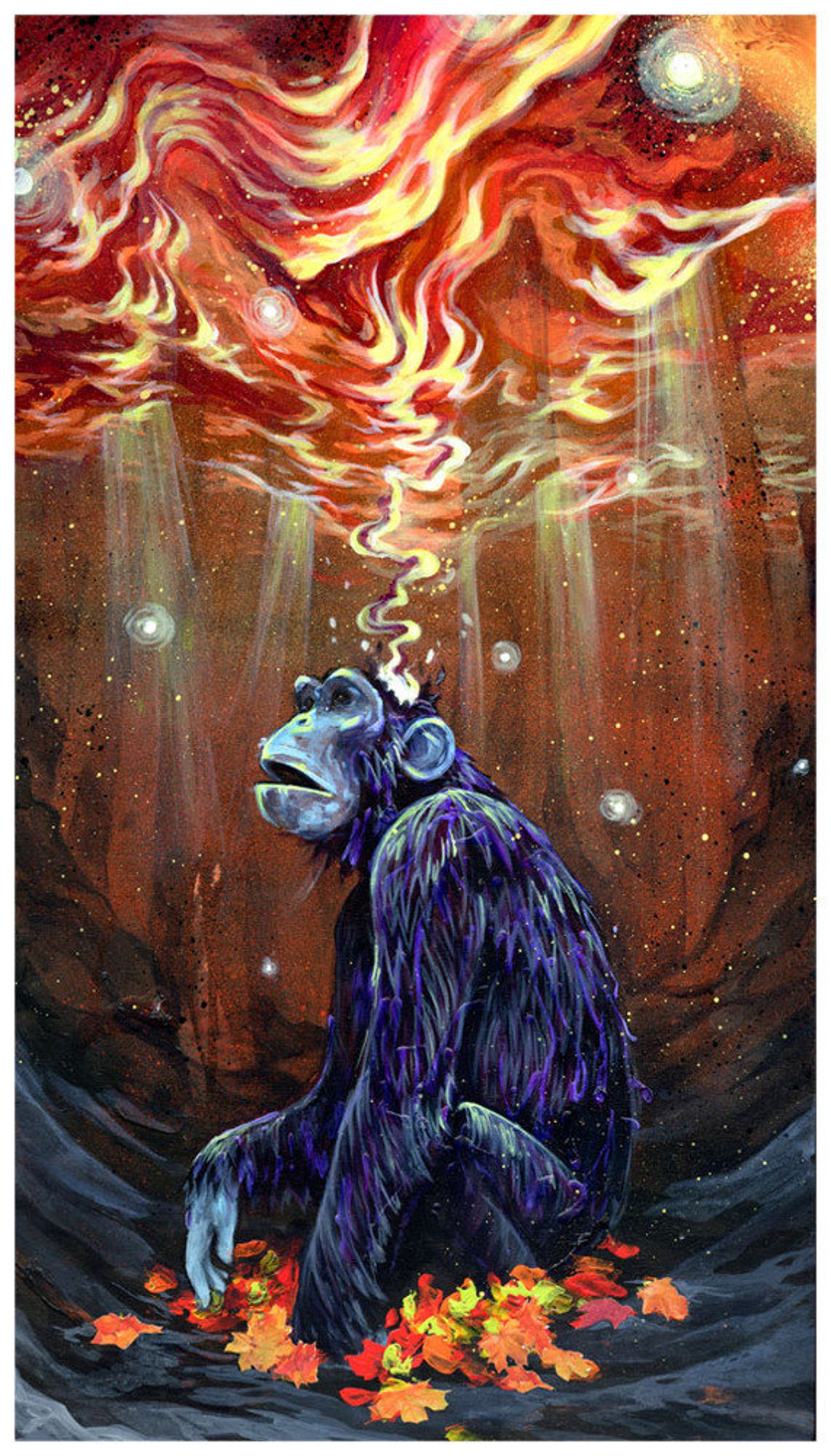 Chimpanzee Art Print Chimp Artwork Wall Art Wall Decor - Etsy