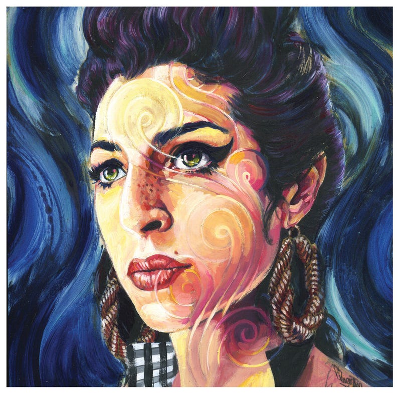 Amy Winehouse Portrait Art Print rolling Soul by - Etsy