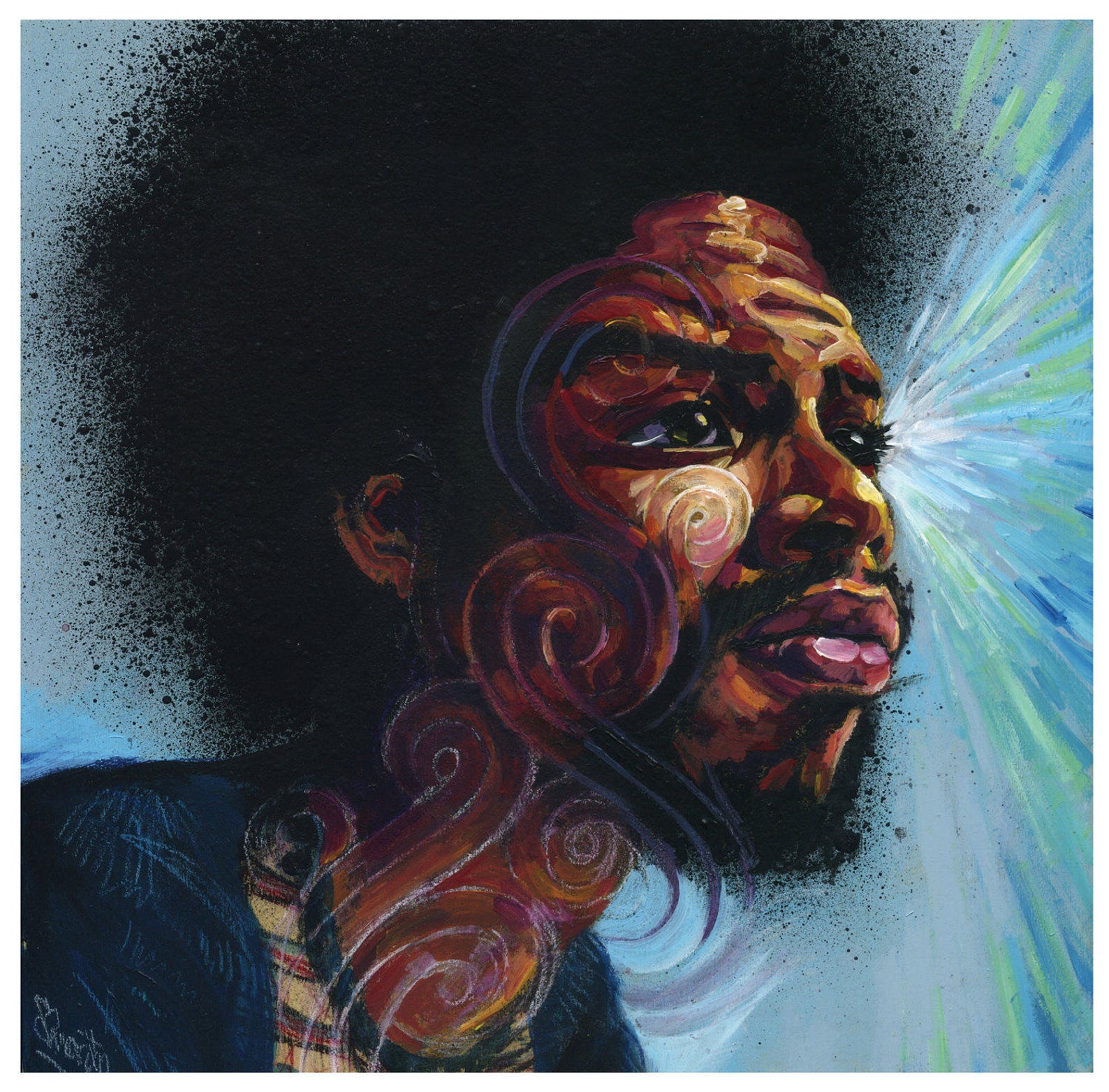 Gil Scott Heron Portrait Art Print Raw Rhythm by Black Ink - Etsy