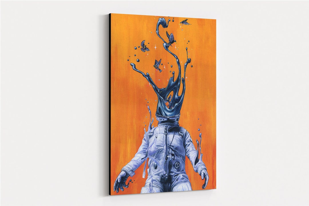 Spaceman Art Canvas Giclee Reproduction Astronaut Art Space Art ...