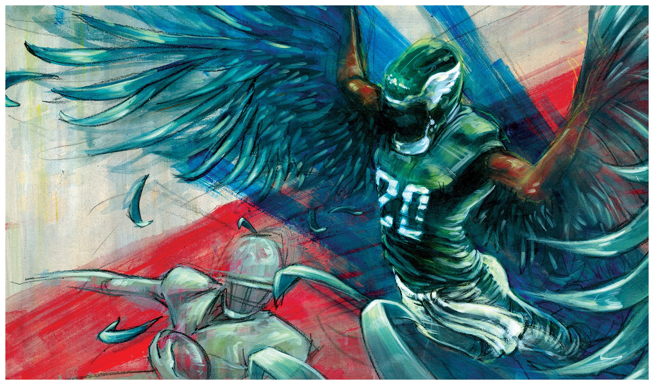 Philadelphia Eagles Art Print Brian Dawkins Eagles Poster Print Wall ...