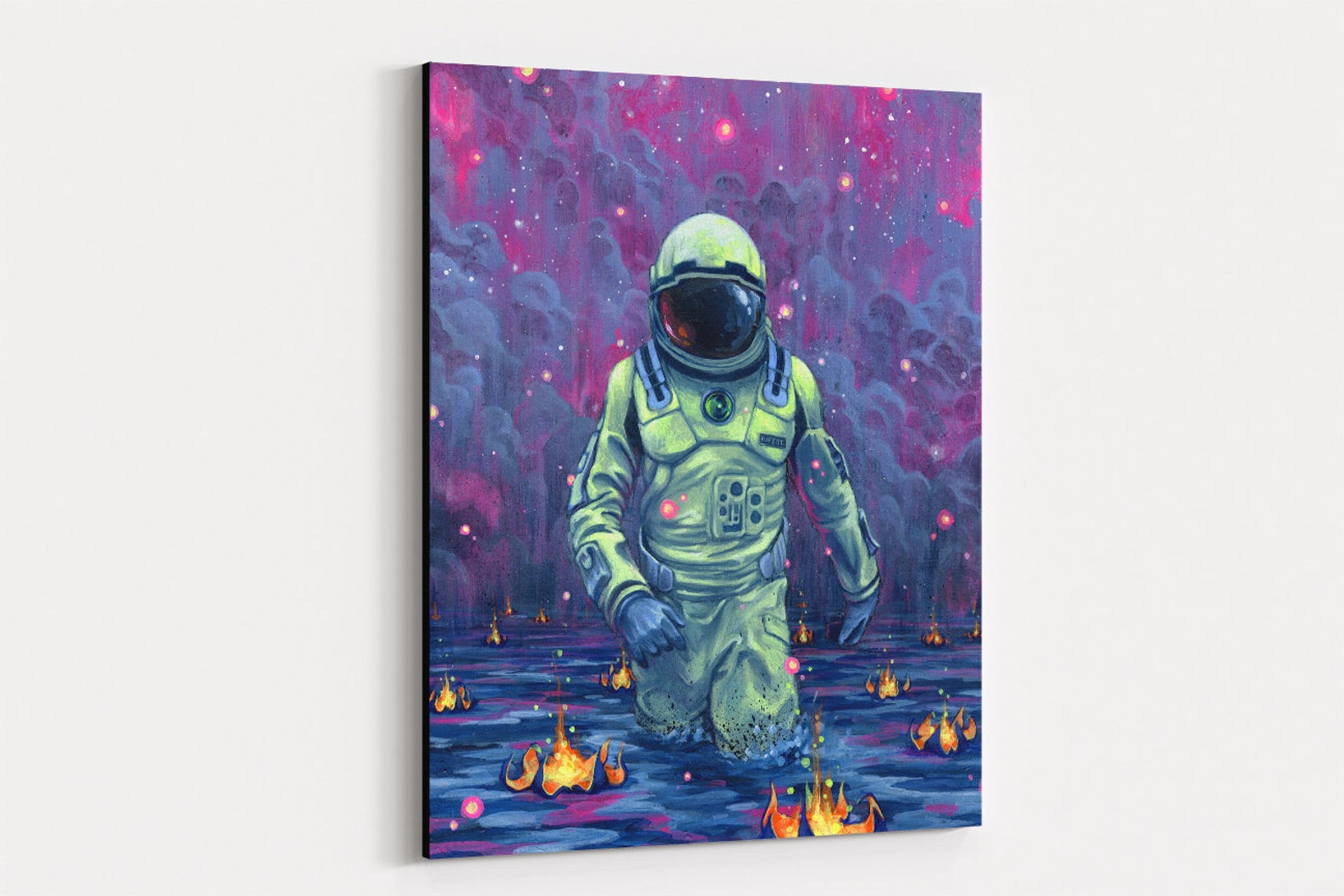 Interstellar Spaceman Art Giclee Canvas Reproduction Canvas | Etsy