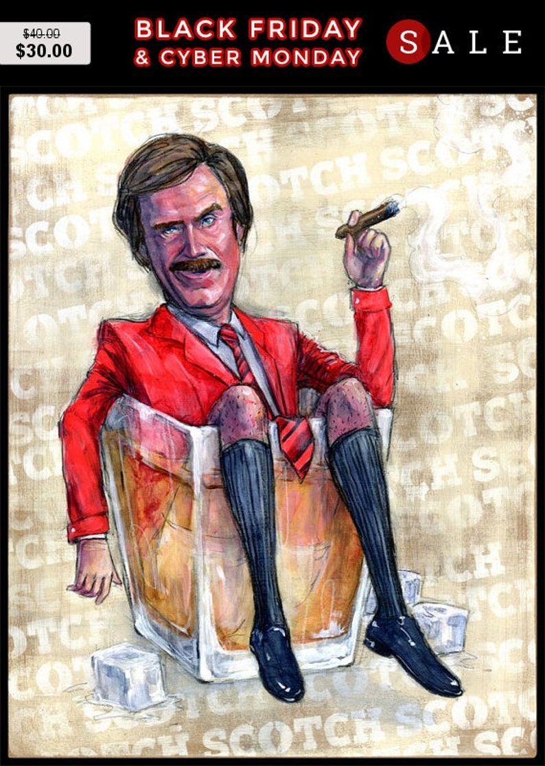 Anchorman Movie Art Print Posters Ron Burgundy and the Full | Etsy