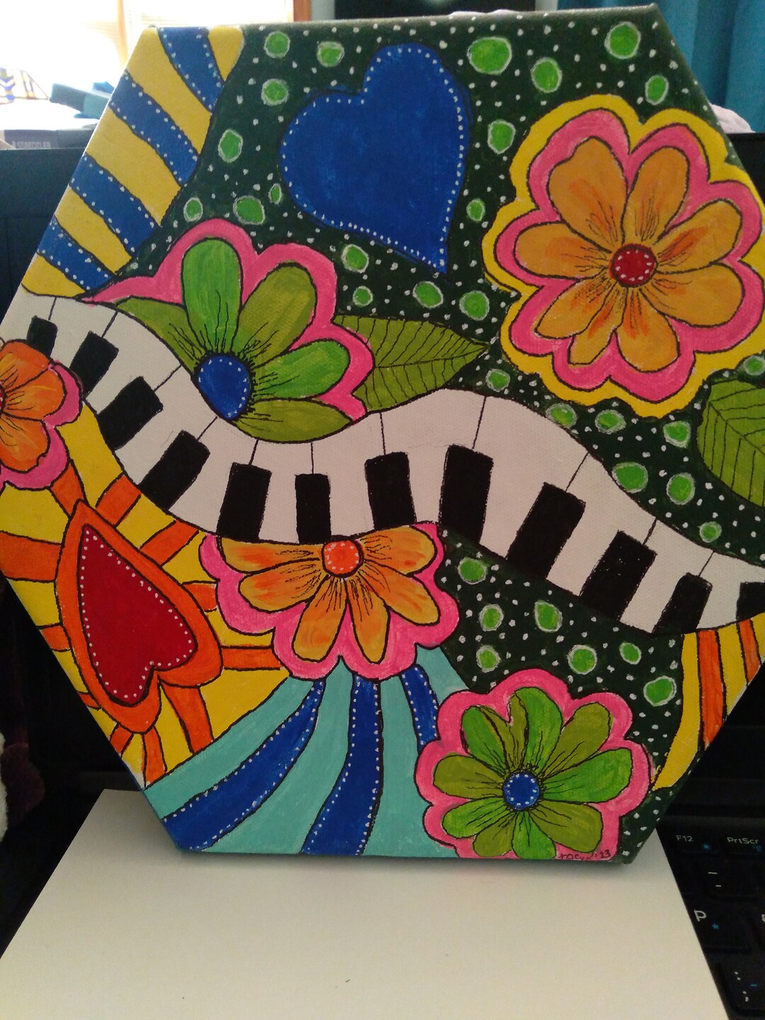 Let's Have Fun Hand Painted Funky Acrylic on Stretched - Etsy