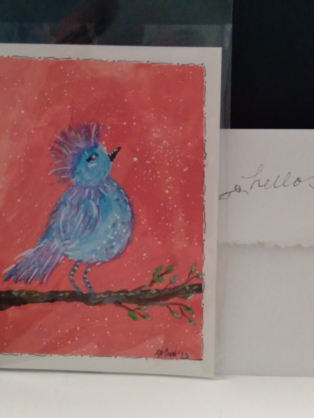 Snazzy, Sassy Bird Watercolor Hand Painted Blank Note Card With ...