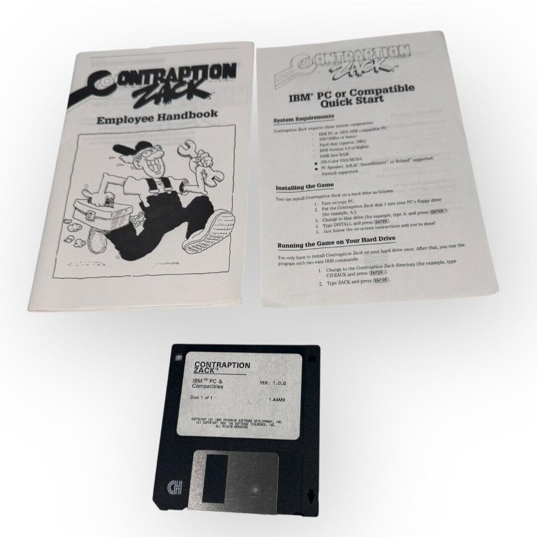 Contraption Zack Retro IBM PC Compatible 3.5" Floppy Platformer Game - Etsy