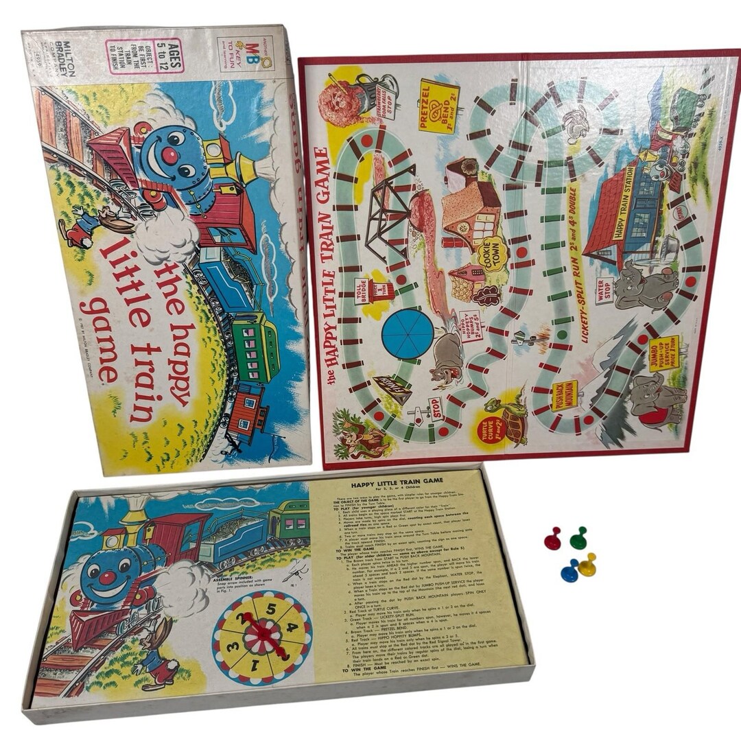 Vintage the Happy Little Train Spinner Board Game Milton Bradley - Etsy