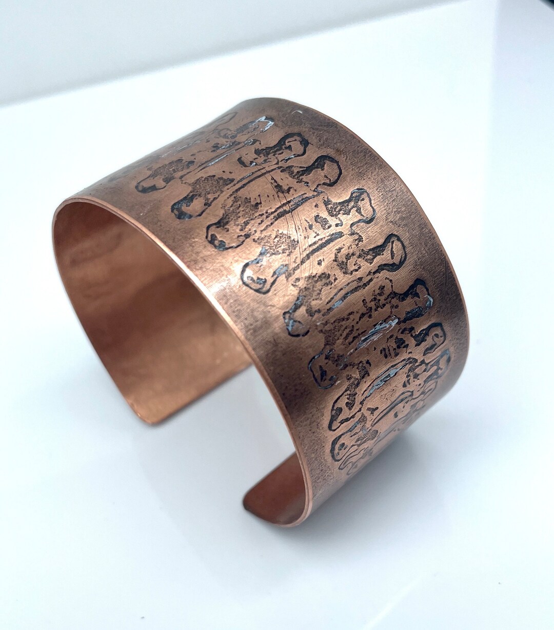 Wide, Large Size Copper Spinal Cord Cuff, Wide Hand Forged Copper Cuff ...