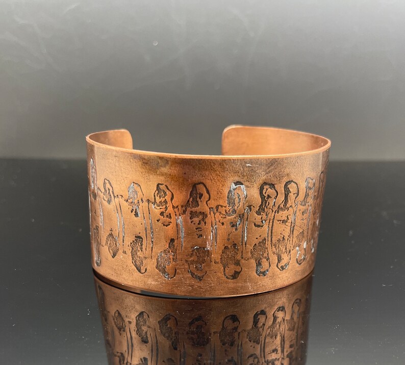 Wide, Large Size Copper Spinal Cord Cuff, Wide Hand Forged Copper Cuff ...