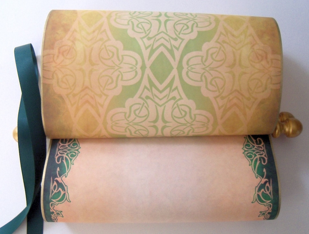 Romantic Blank Scroll for Wedding Vows, Wedding Vow Scroll, Gold and ...