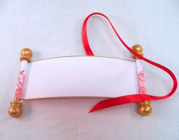 Blank Mini Scroll With Red Lace Roses Secret Message Scroll | Etsy