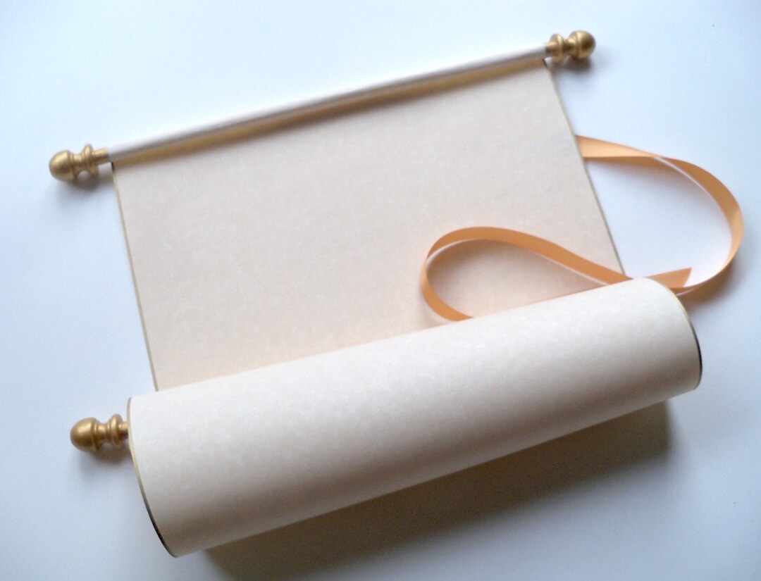 Wedding Sign Blank Paper Scroll With Gold Accents, Hand Calligraphy ...