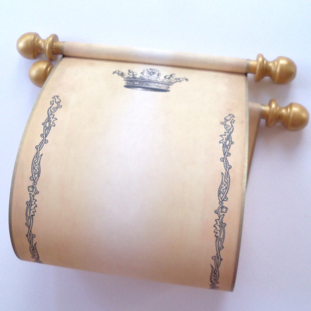 Royal Crown Scroll With Box, 5 Wide Aged Parchment Paper - Etsy