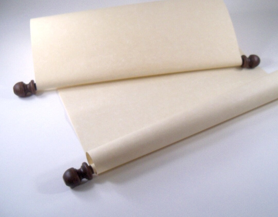 Blank Parchment Scroll With Stained Wood Finials, 11x19" Paper - Etsy