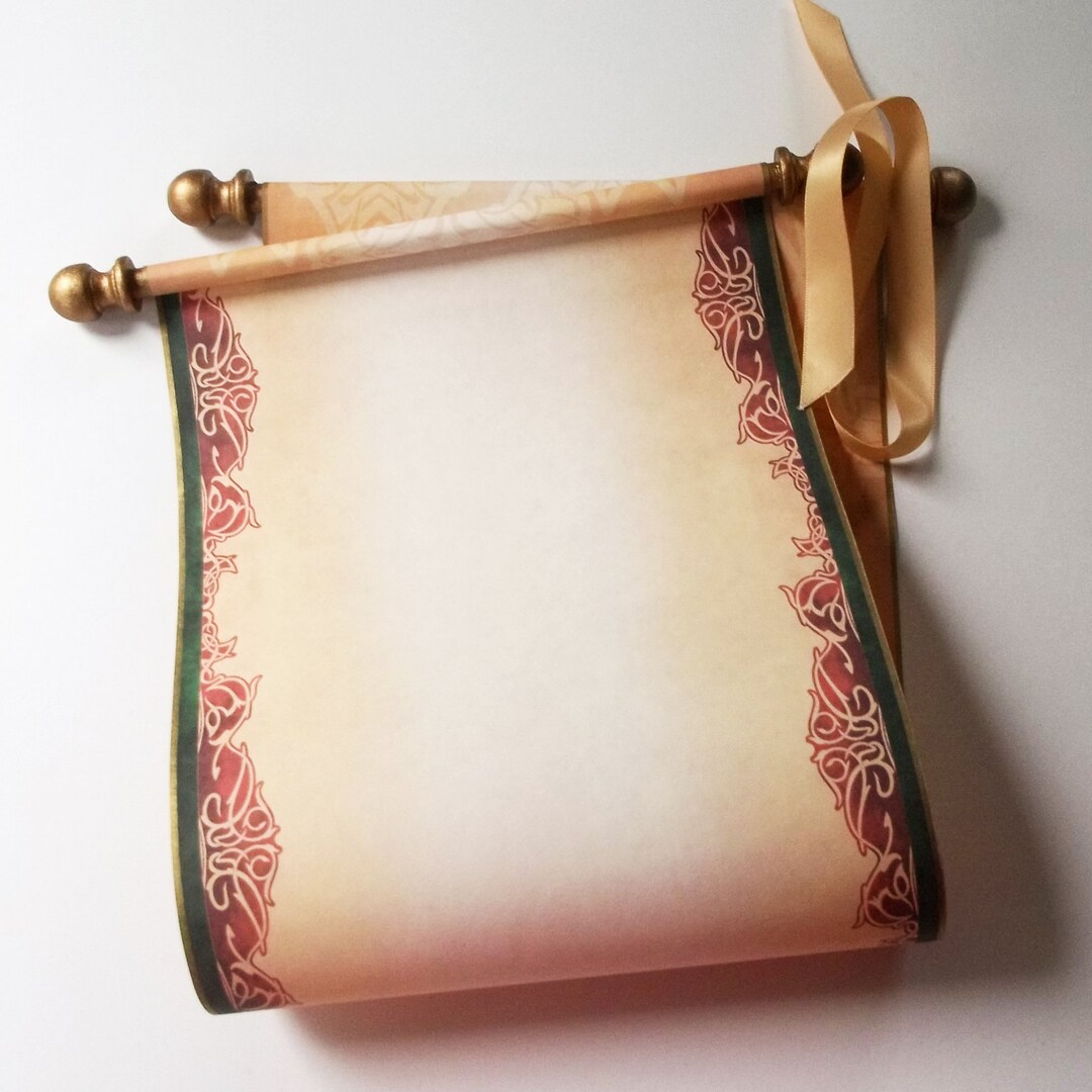 Blank Scroll for Hand Written Love Notes, 8x20 Paper With Red, Green ...