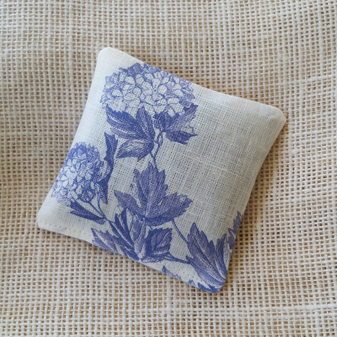 Lavender Sachet With Blue Hydrangeas on Cream Linen Fabric - Etsy