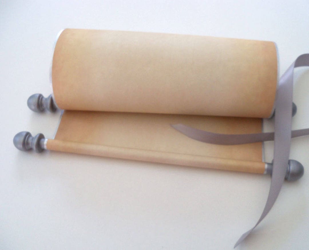 Blank Aged Parchment Scroll With Silver Accents, 8x20" Paper - Etsy