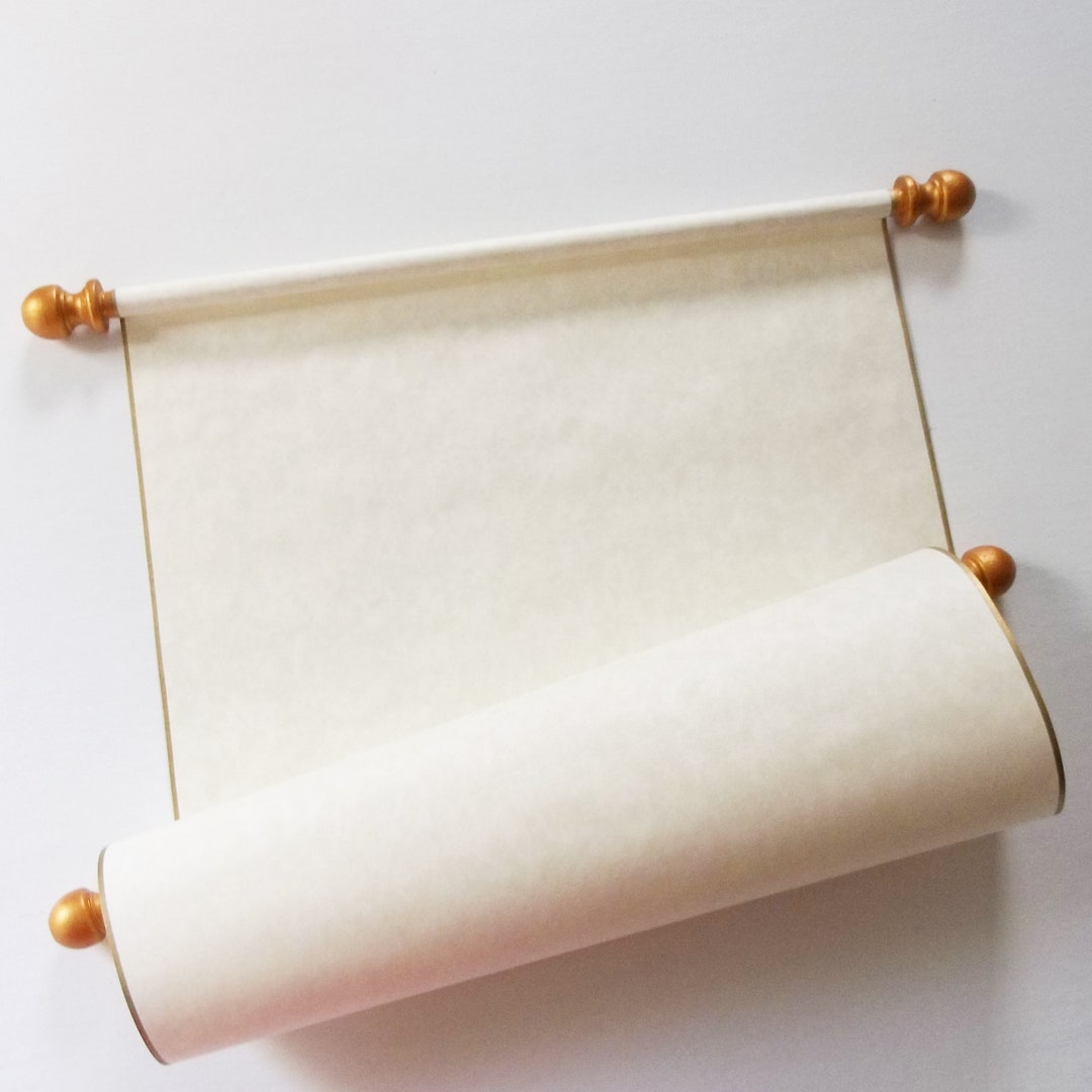 Blank Scroll for Handwriting or Calligraphy With Gold Accents on 11x20 ...