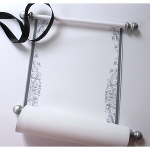 Blank Scroll With Silver and Black Accents, Handwriting or Hand ...