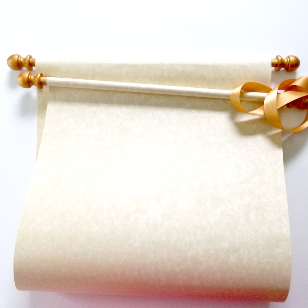 Wedding Sign Blank Paper Scroll With Gold Accents, Hand Calligraphy ...