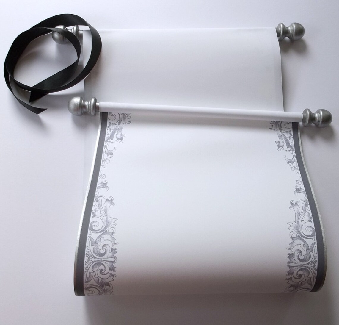 Blank Scroll With Silver and Black Accents Scroll for | Etsy