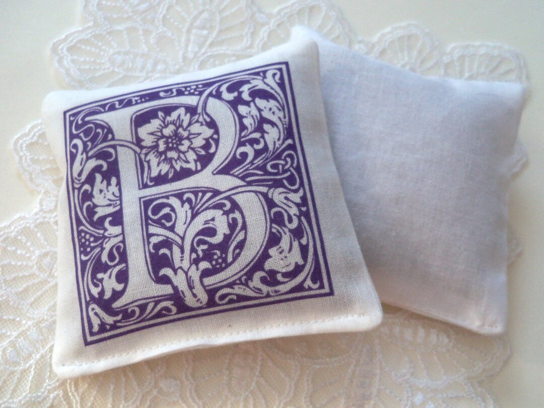 Lavender Sachet With Decorative Letter of the Alphabet in Purple, Set ...