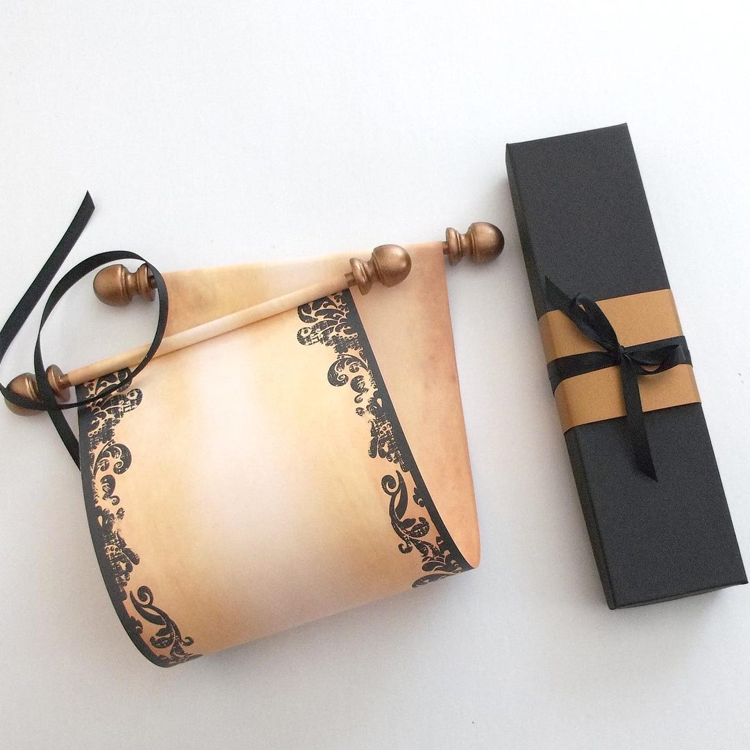 Vintage Style Decorative Blank Scroll for Hand Writing, 5x13" Paper ...