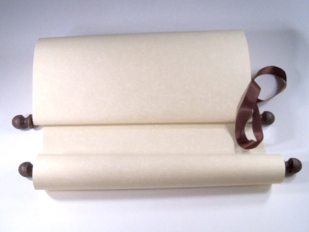 Blank Parchment Scroll With Stained Wood Finials, 11x19" Paper - Etsy