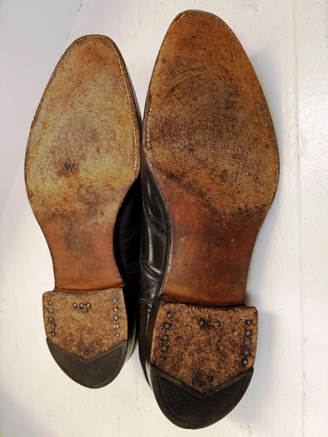 Vintage Pair of Black Leather Wing Tip Oxford Men's Shoes - Etsy