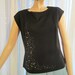 Black Wool Knit Zipper Back Top With Beading and Rhinestone - Etsy