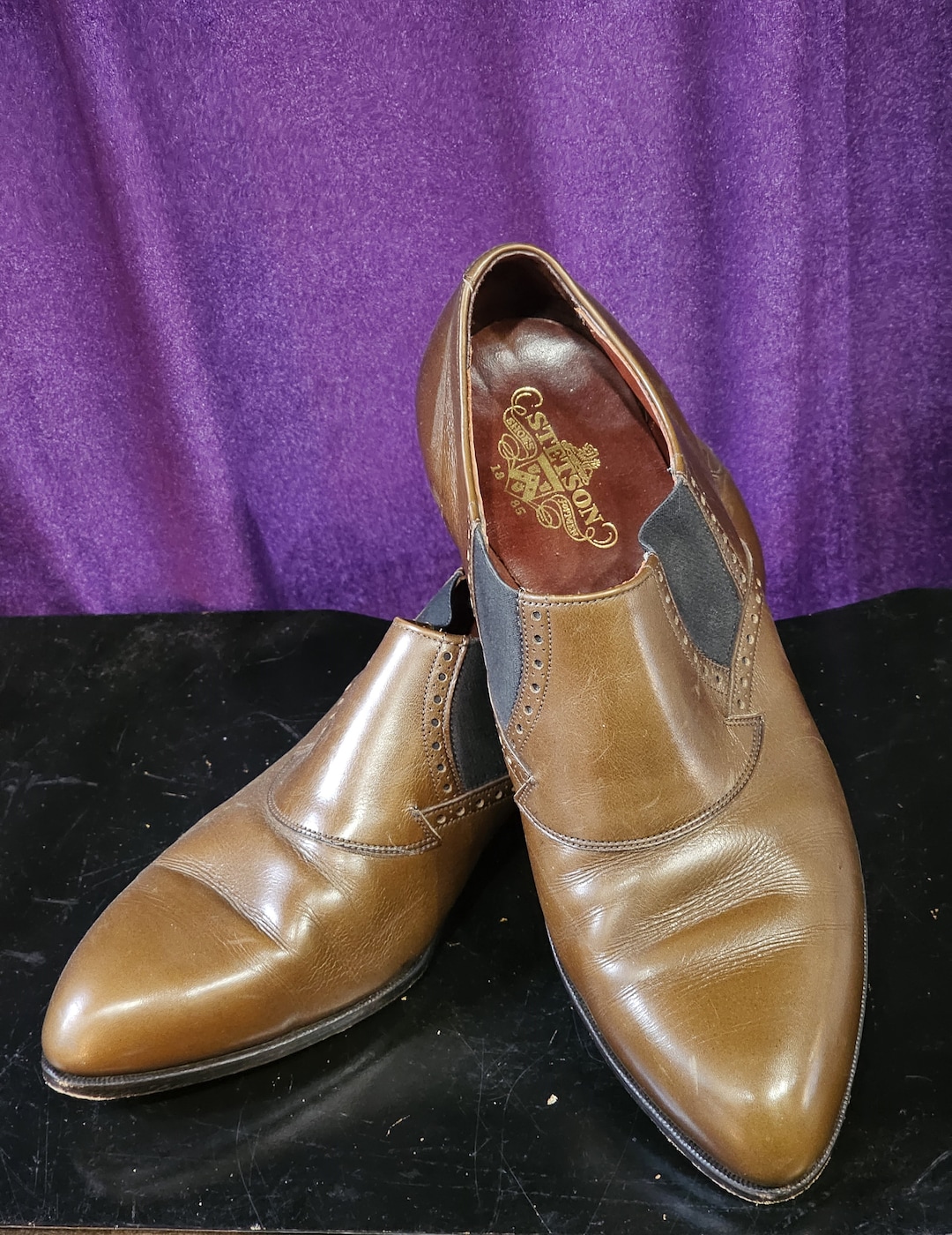 1930s 1940s Vintage Brown Slip on Men's Shoes, Stetson Shoes for Men ...