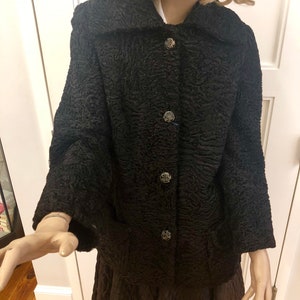 Vintage Black Broadtail Fur, Astrakhan Fur, Jacket, Phil. M. Stupp, Ca ...