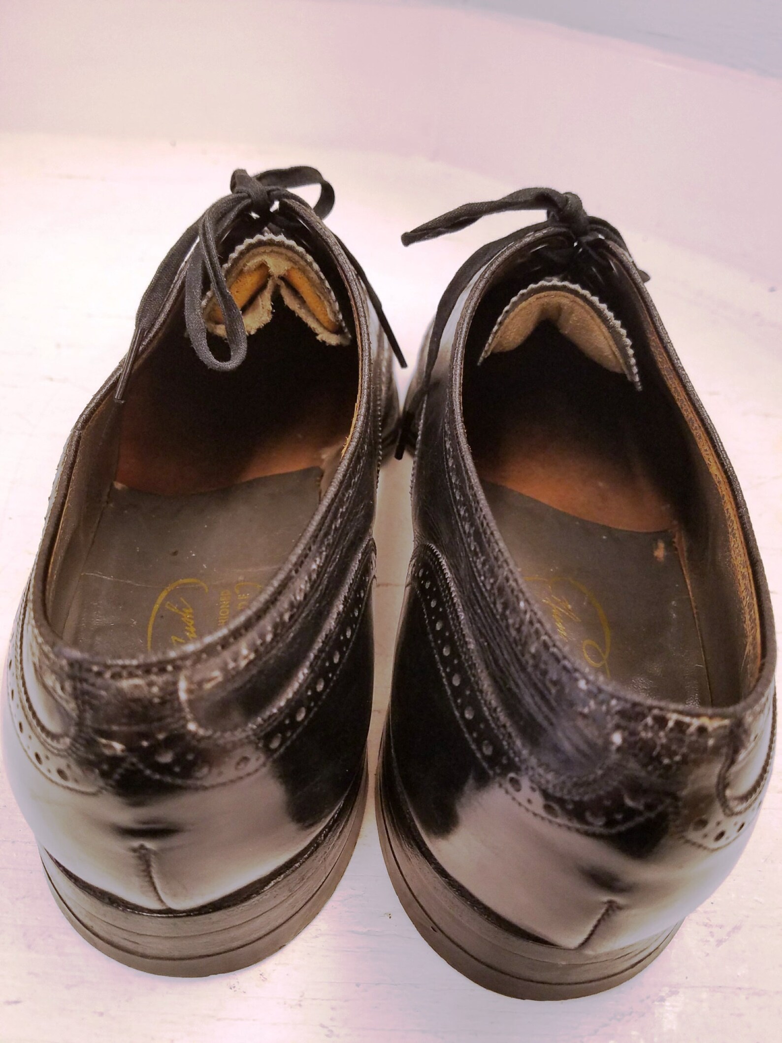 Vintage Pair of Black Leather Wing Tip Oxford Men's Shoes - Etsy