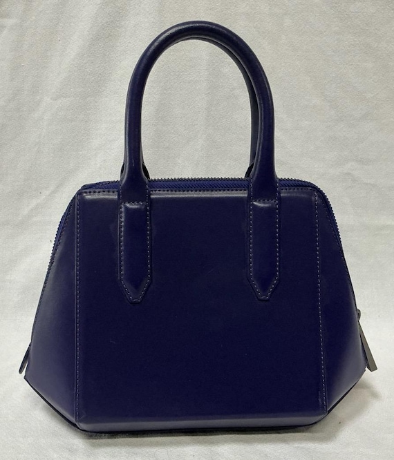 2000s Vintage Halston Heritage Purple Leather Satchel… - Gem
