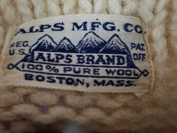 1920s Vintage Winter White Wool Sweater, Alps Mfg Co. - Gem