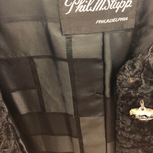 Vintage Black Broadtail Fur, Astrakhan Fur, Jacket, Phil. M. Stupp, Ca ...