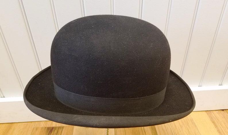 Antique Black Bowler Hat, New Old Stock, George W. Hess & Sons, Ca ...