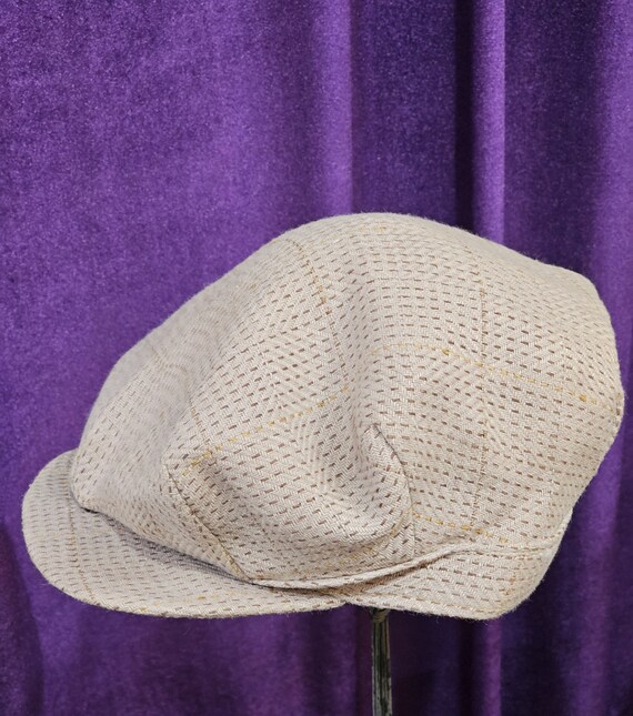 1920s Era Tan, Brown and Gold Gangster Cap. The Barry… - Gem