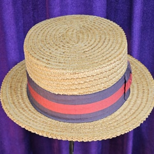 1960s Vintage Straw Boater / Skimmer Hat, Italy - Etsy