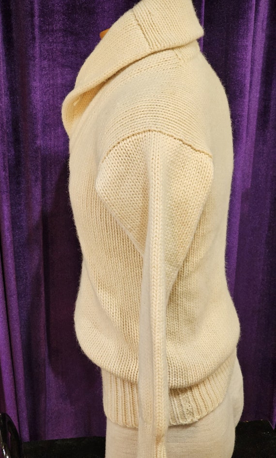 1920s Vintage Winter White Wool Sweater, Alps Mfg Co. - Gem