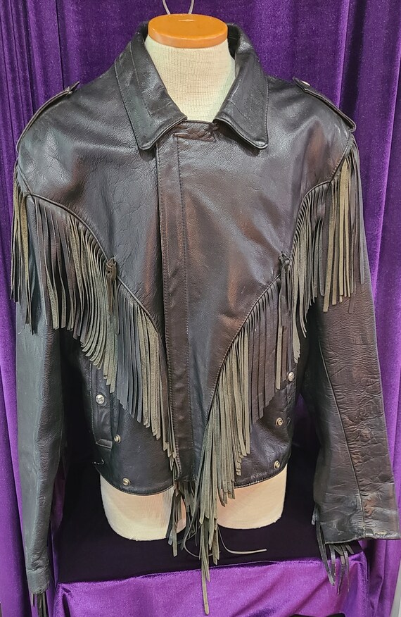 Open Road × Vintage 90s Leather Motorcycle Jacket - Gem