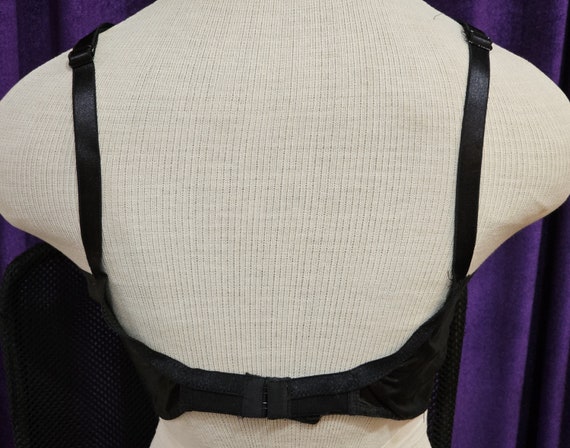 1950s Vintage Black Satin Bullet Bra Larger Size - Gem
