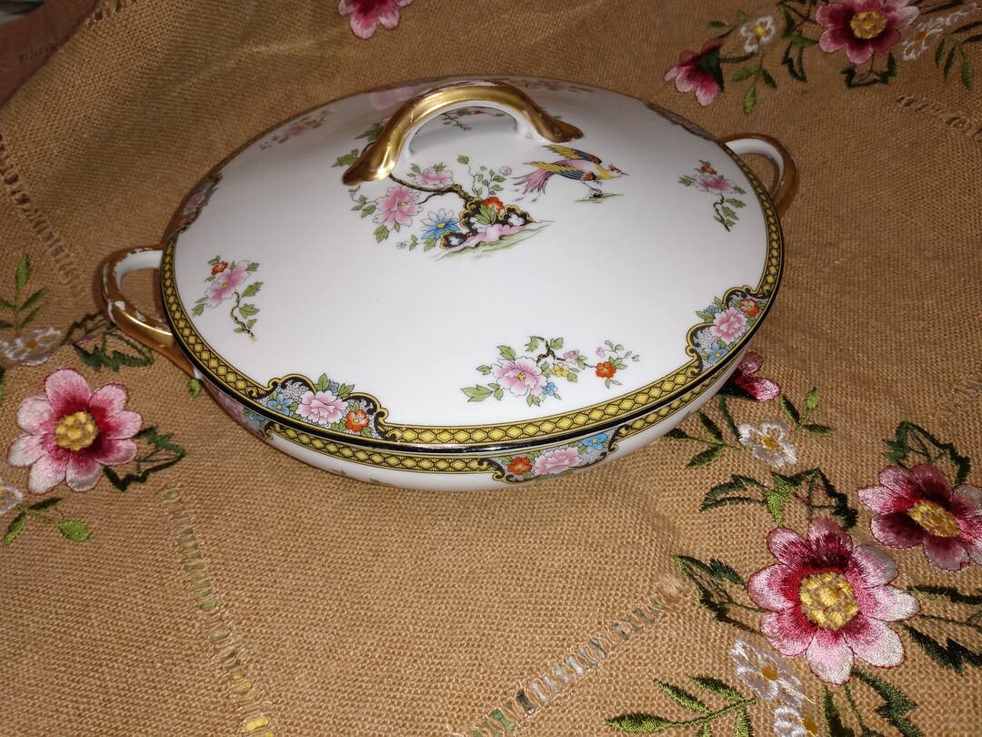 Noritake Pheasant Vegetable Bowl With Lid Vintage - Etsy
