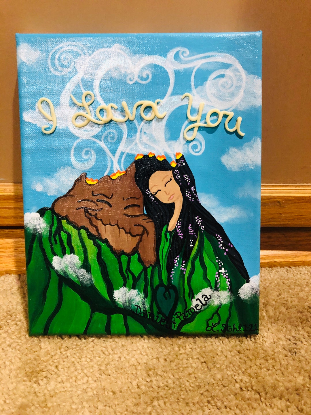 I Lava You Inspired Canvas Painting - Etsy